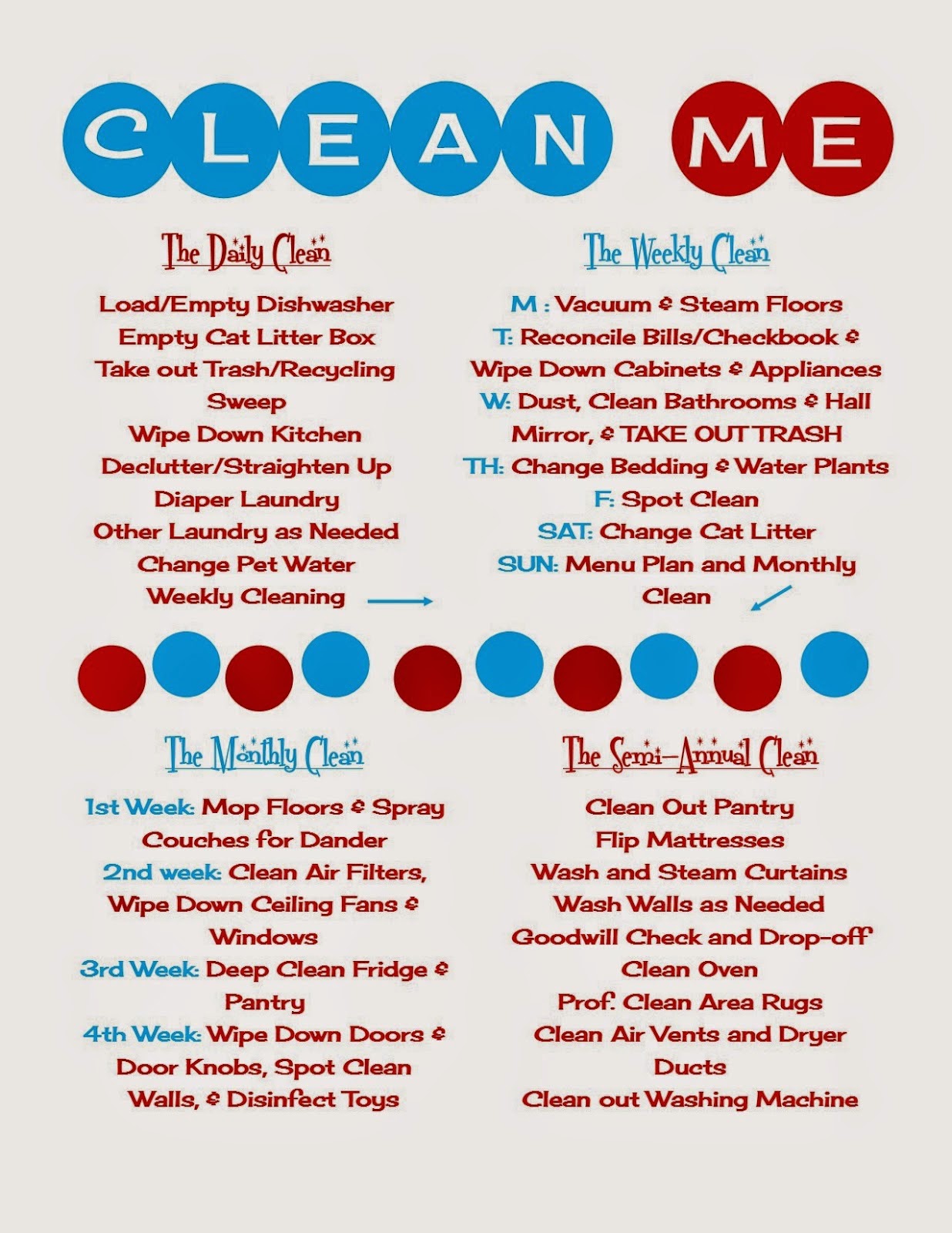 It's A Wonder: DIY Cleaning Chart and Free Printable