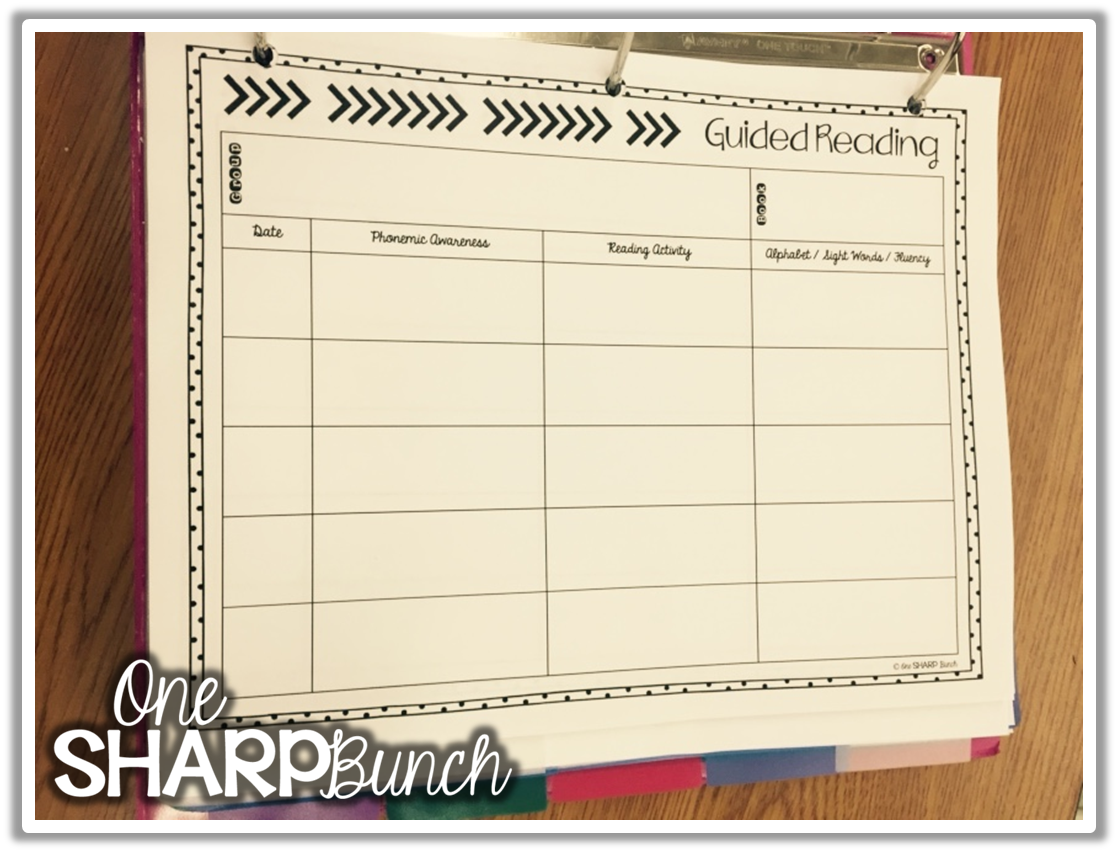 Guided Reading Organization - One Sharp Bunch