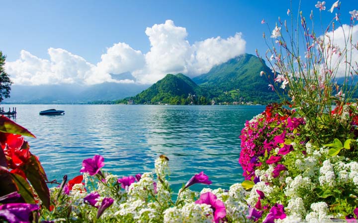 çiçeklerden adaya bakış - Resimyurdu