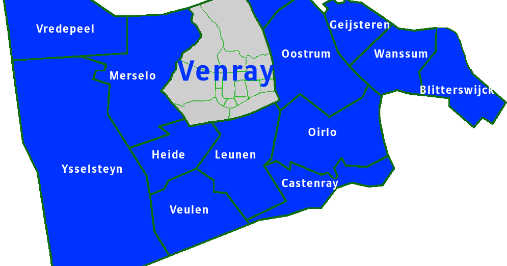Straten in Venray: Kaart