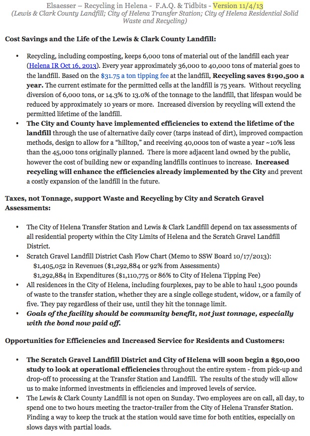 Matthew Elsaesser: Recycling Update: Supporting Documents for Expanded ...