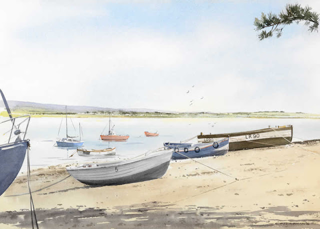 Morecambe & Lancaster Watercolour Prints: Sunderland Point II