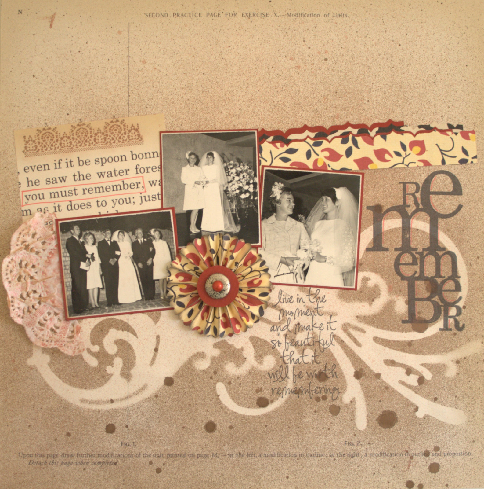 scrapbook studio: Vintage Red, Black and Cream Class....