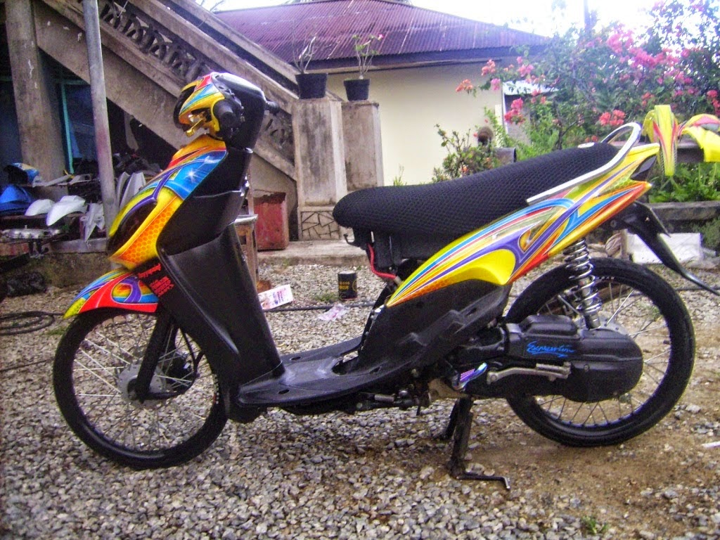 Top foto modifikasi motor mio sporty warna hijau Tahun Ini - Momodifku