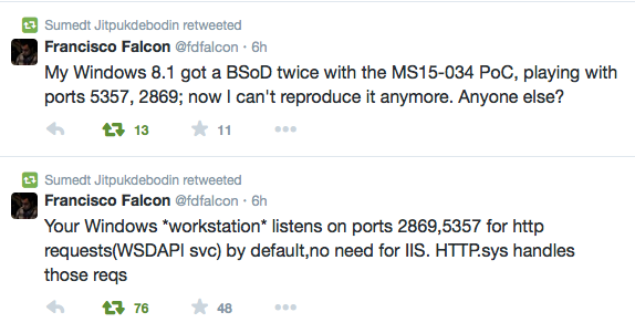 Lê Cường's Blog: Resource for MS15-034 (HTTP.sys Exploit)