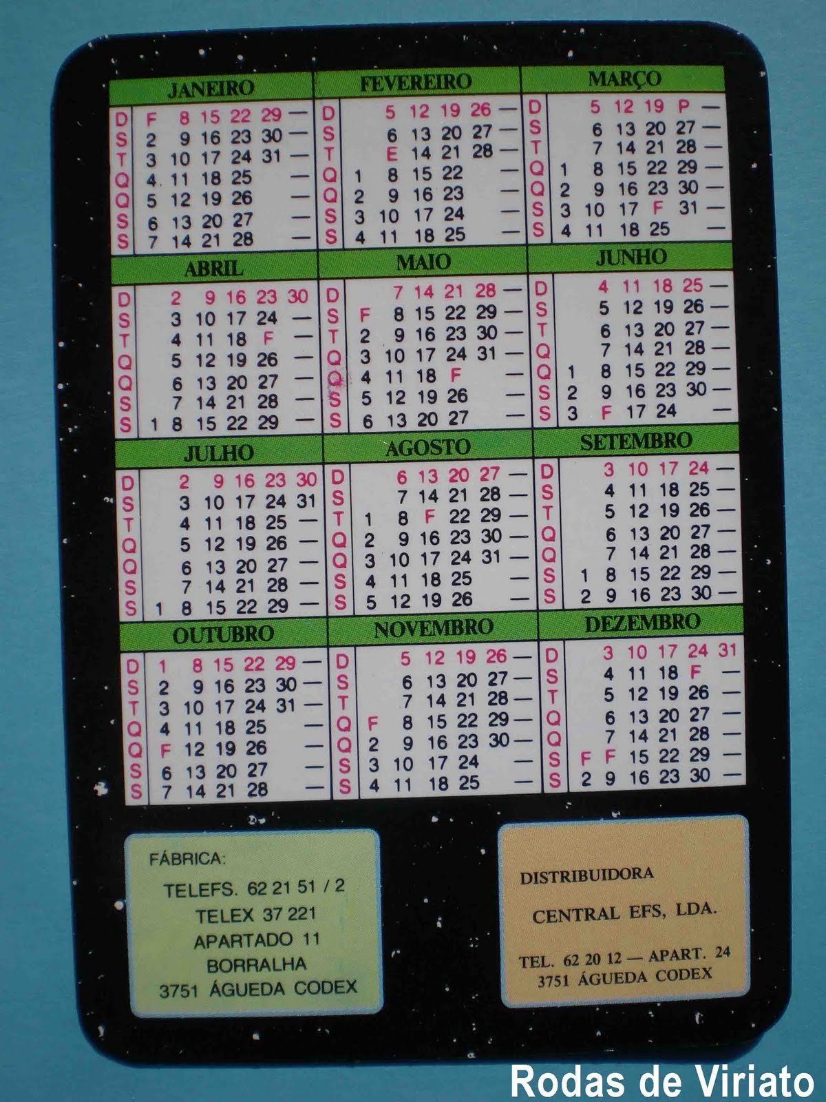 EFS Motoesa - Calendário de 1989