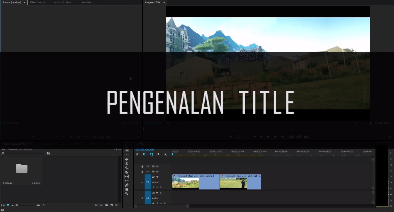 Tutorian Cara Membuat Title Sederhana Dengan Adobe Premiere Pro