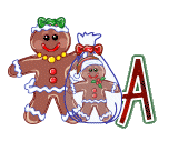 Alfabeto animado de galletas de jengibre regalando galletas de jengibre ...