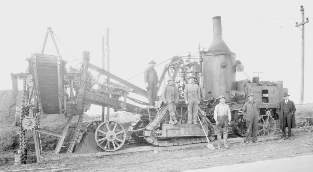 Just A Car Guy: Steam powered tractor and ditch digger, 1923