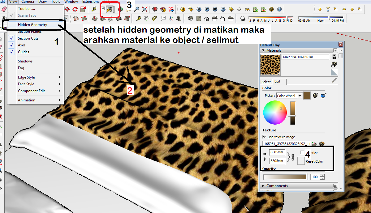 Trik Mapping Material Sketchup ~ Dizar Smart