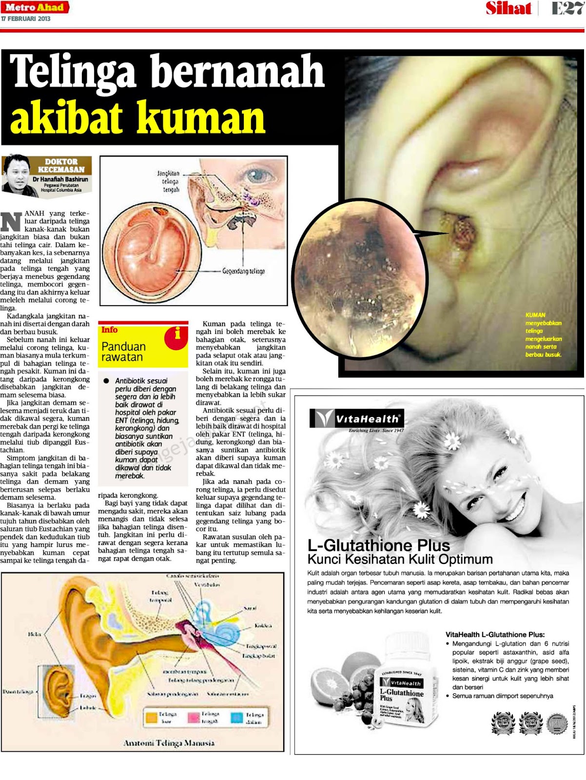 TELINGA BERNANAH AKIBAT KUMAN ~ SenangEja.com