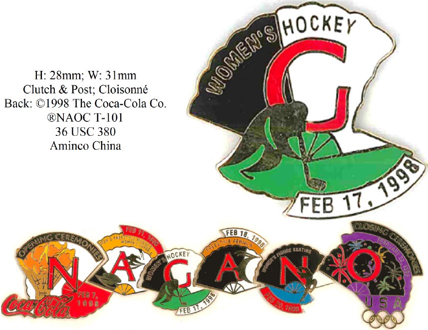 Olympic Hockey Pins: 1998 Nagano Women's Hockey Pin