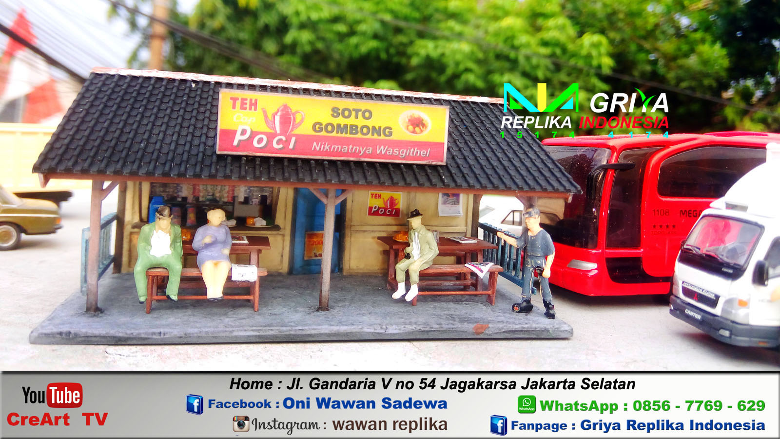 Jasa Maket & Miniatur Murah: Maket Miniatur Warung Soto [ Diecast Diorama Indonesia 1:87 ]