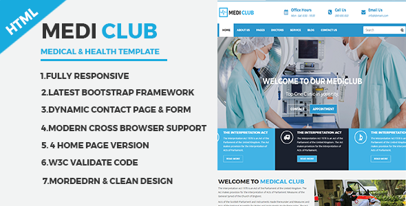 MediClub - Medical & Health Html Responsive Template - Free Html ...