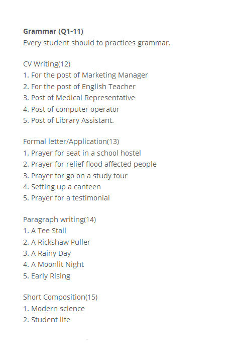 SSC English 2nd Paper Suggestion - 01