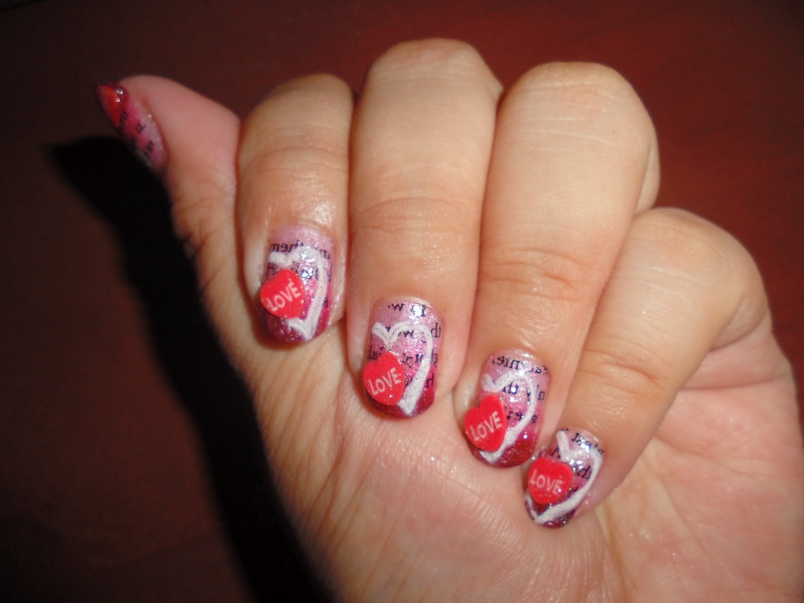 It's All About Nail Arts: Hearty Script Nail Art