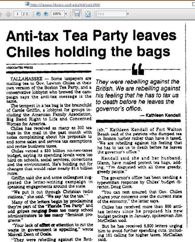 Koch-Murdoch-Axis: Tobacco Mafia Tea Party, 1991 through 1992