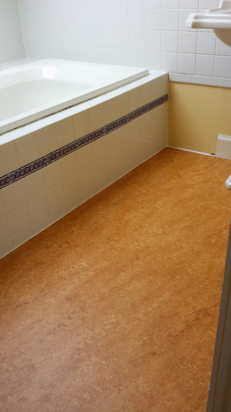 One Step Further: Kitchen Installed with Marmoleum Real, Marigold #3226