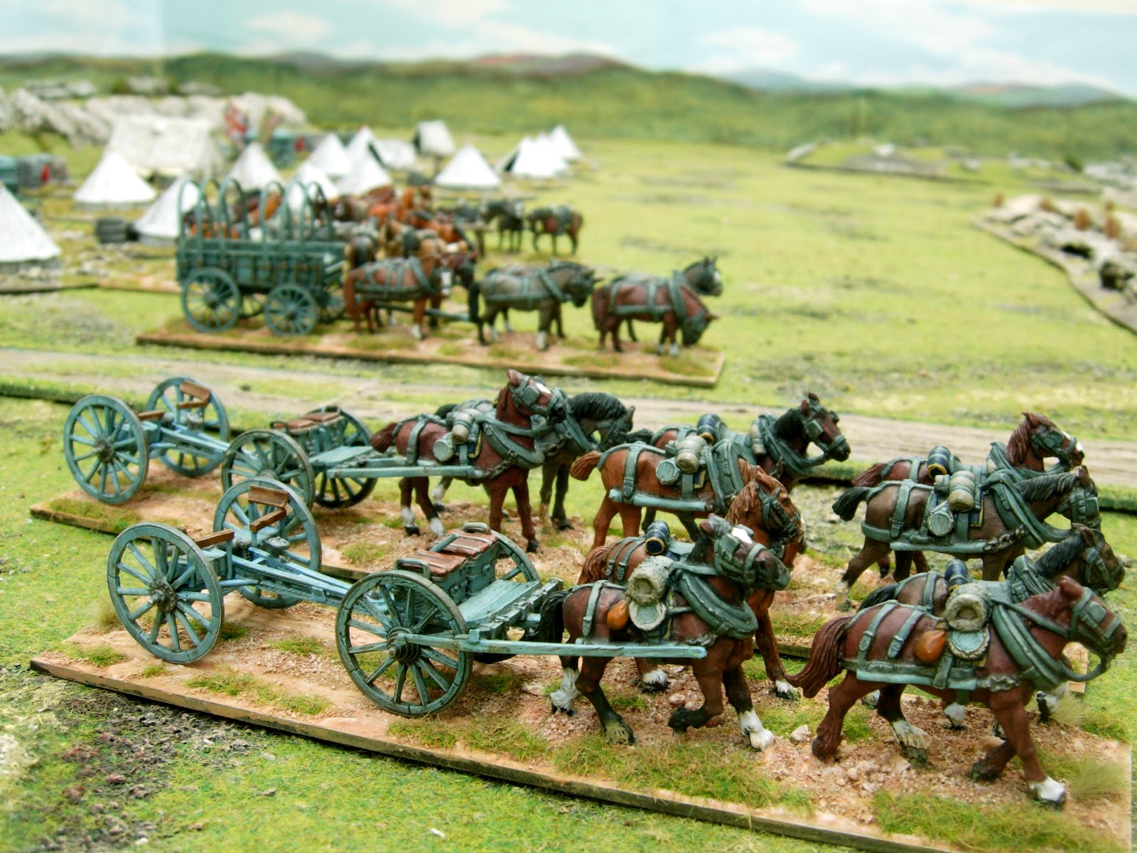 Wargaming with Silver Whistle: Limbers/Wagons/Mule Train/Painting Horses.