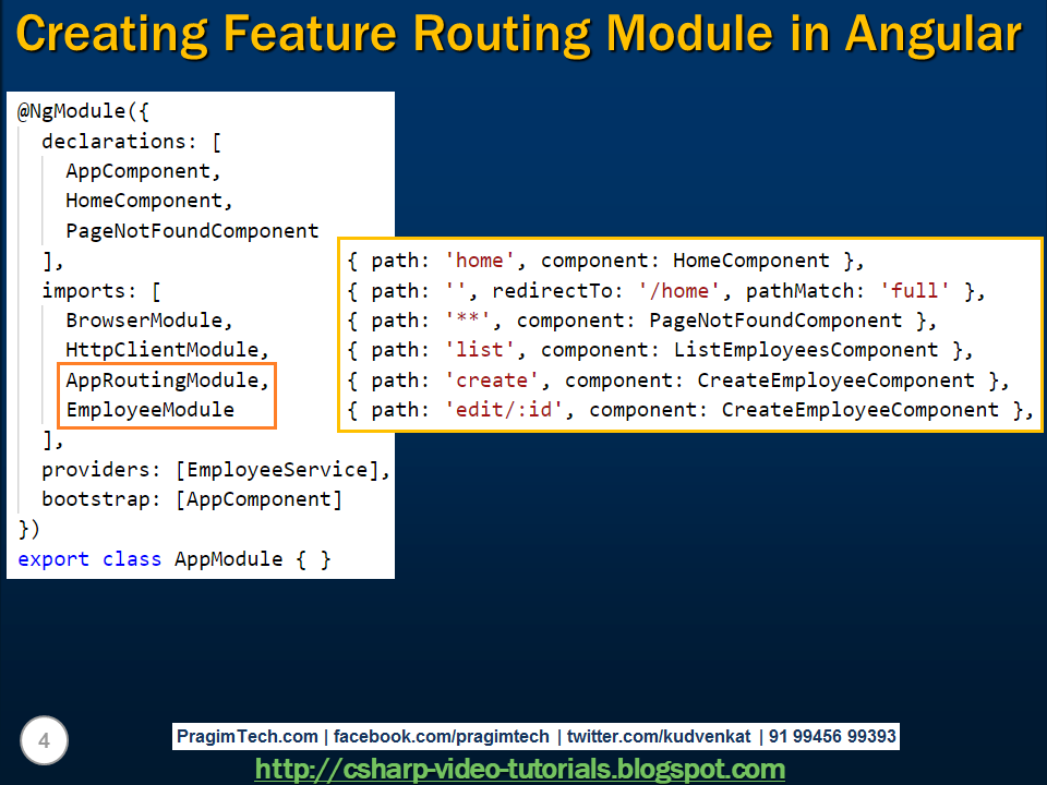 Sql Server Net And C Video Tutorial Creating Feature Routing Module In Angular Slides
