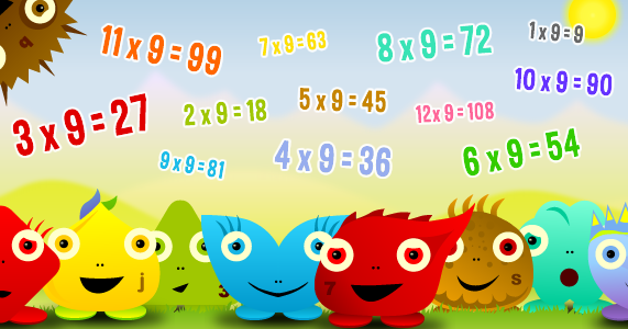Meet the Squeebles: Learn Your 9 Times Tables