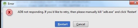 mengatasi eror adb not responding. if you'd like to retry, then please ...
