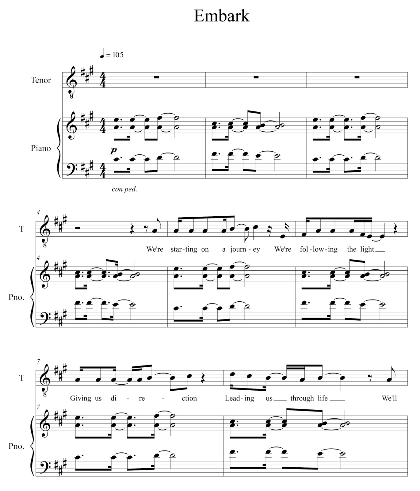 Lakewood Stake YW's Camp: Video and Music/Words for the Song Embark