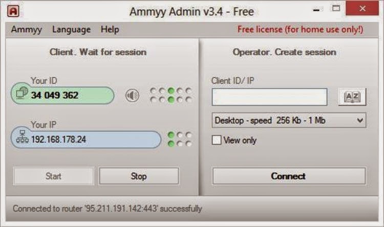 For IT support: Ammyy Admin 3.5 (Software)