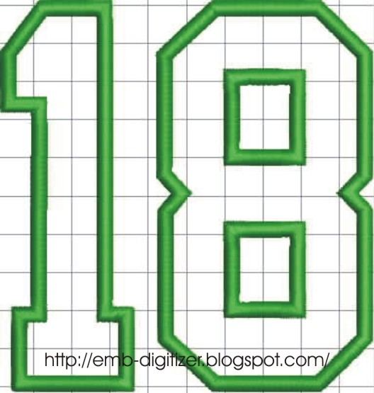 Machine Embroidery Digitizing: 18 digit numbers in applique