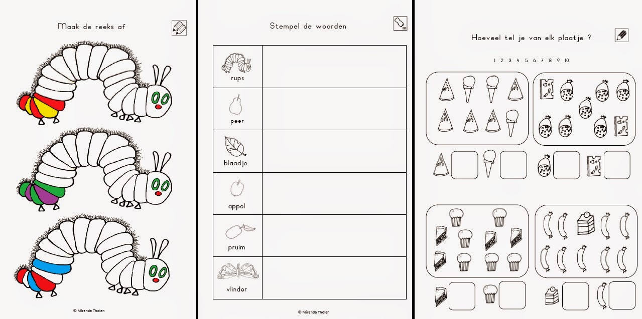 Miranda's lesmaterialen : werkboekje "rupsje nooit genoeg"