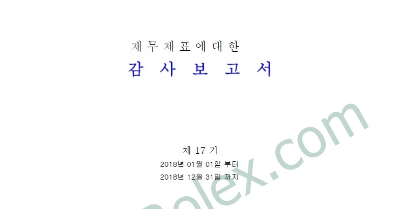 TudoRolex Story: ROLEX - 한국로렉스 재무제표 감사보고서 2018년 ROLEX KOREA Financial ...