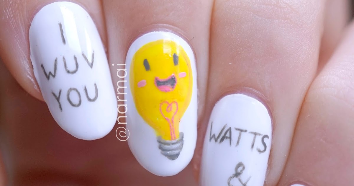 PiggieLuv: Valentine's Day nail art: I wuv you watts and watts!