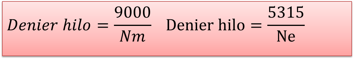 Métodos de hilados: Calculo de fibras por sección