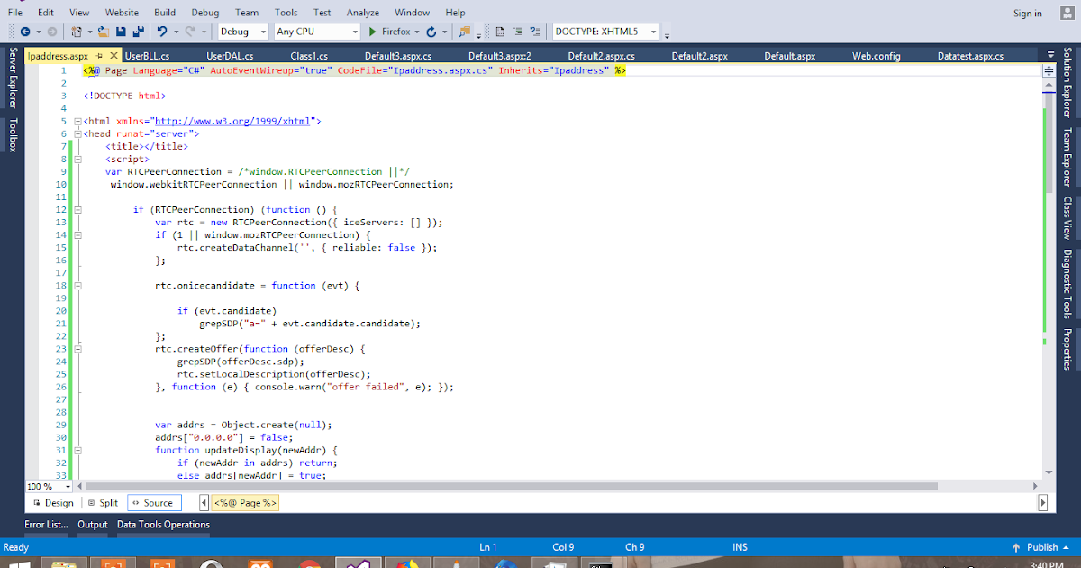 Get Client Machine Ip address using javascript in Asp.Net