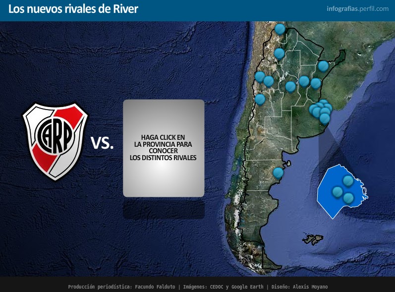El mapa del "River Tour" en la B Nacional | Tribuna del Millonario
