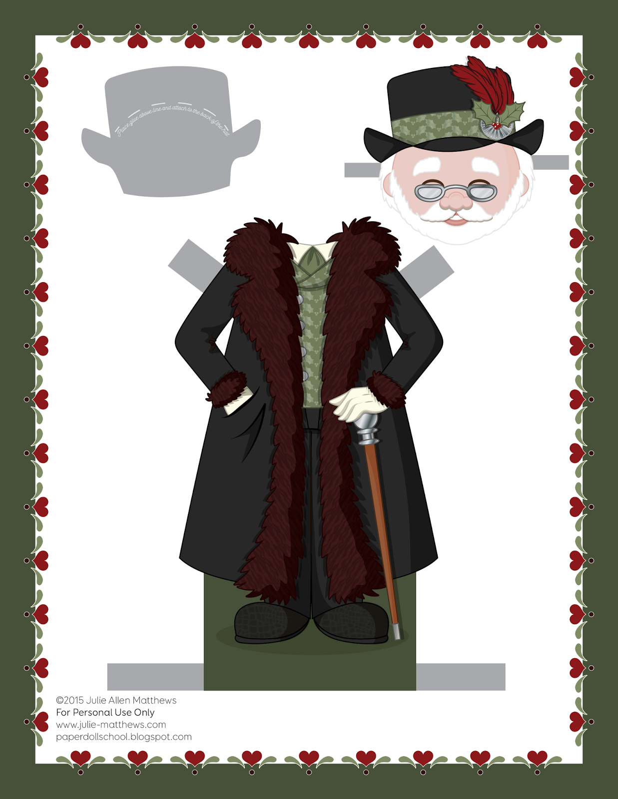 Paper Doll School: December Paper Doll -- Santa Claus, Outfit 15