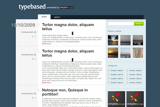Simplex Typebased blogger template