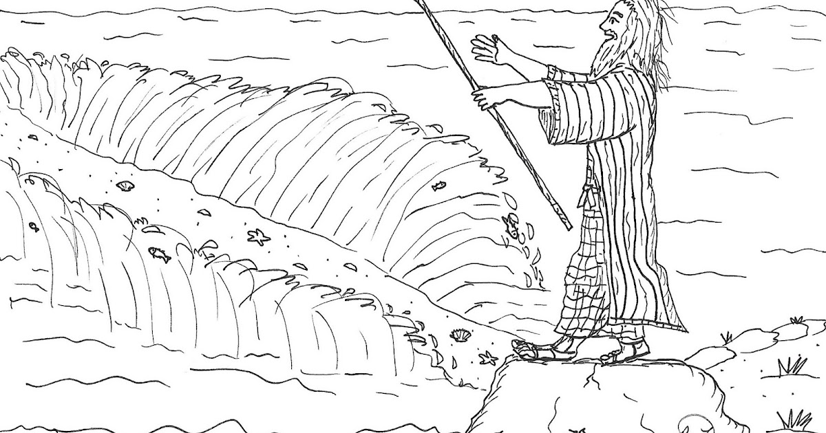Robin's Great Coloring Pages: Moses Parting the Red Sea