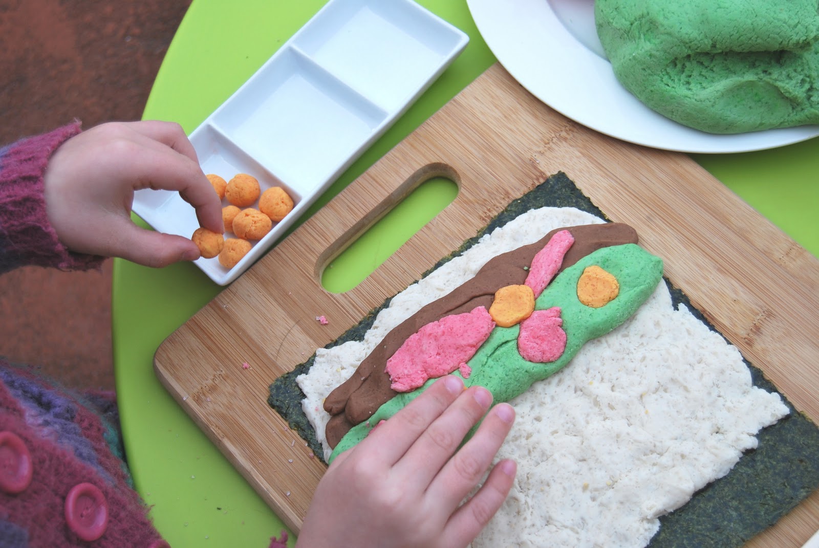 A Little Learning For Two: Play Dough Sushi