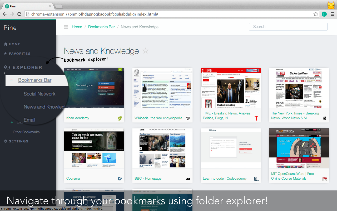 Bookmarks with Thumbnails | Pine