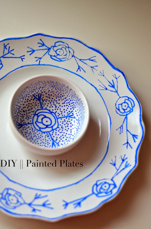 DIY || Painted Plates and A Feminine Holiday Tablescape - Mimosa Lane