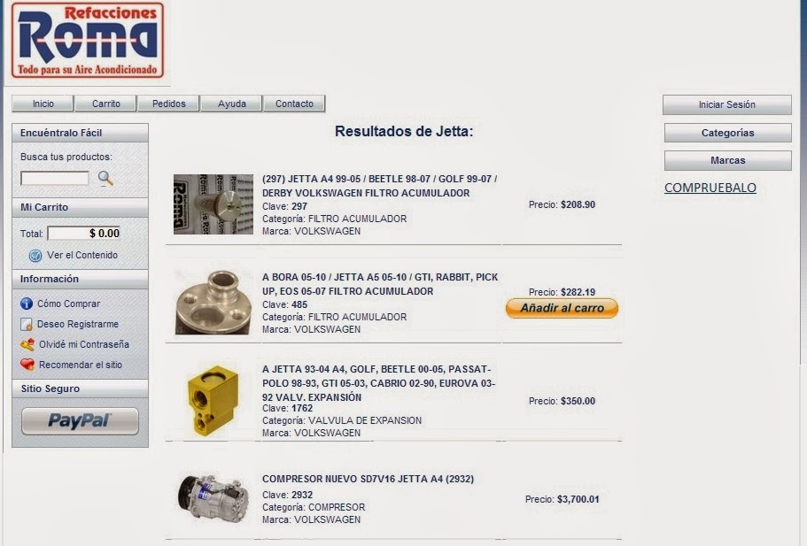 Roma Refacciones: Nueva tienda virtual Roma Refacciones