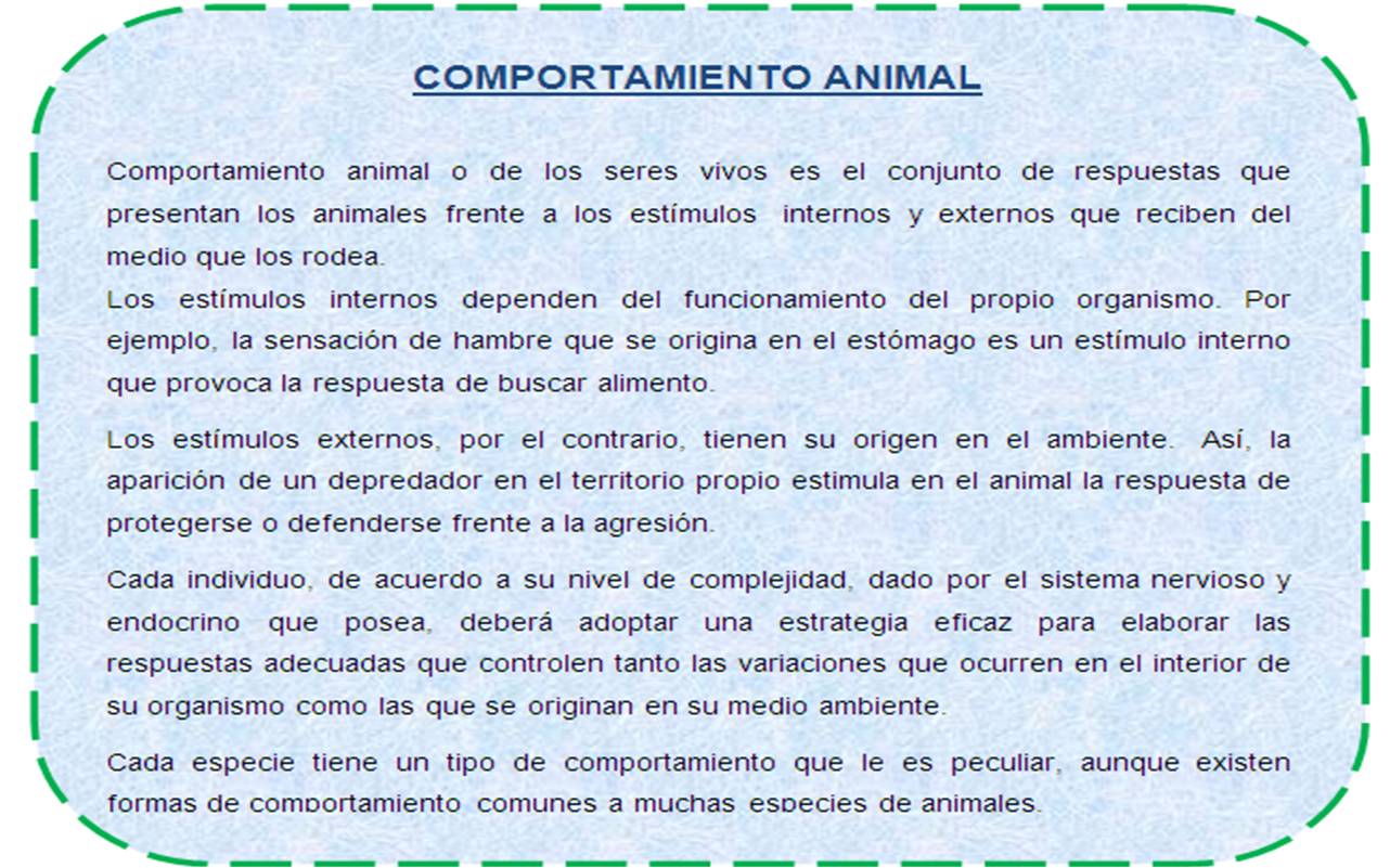 Con Ciencia para la Vida: Lucìa More- Clases de comportamiento animal