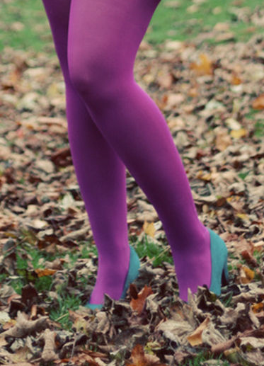 Women`s Legs and Feet in Tights: Legs and Feet in Purple Tights 38