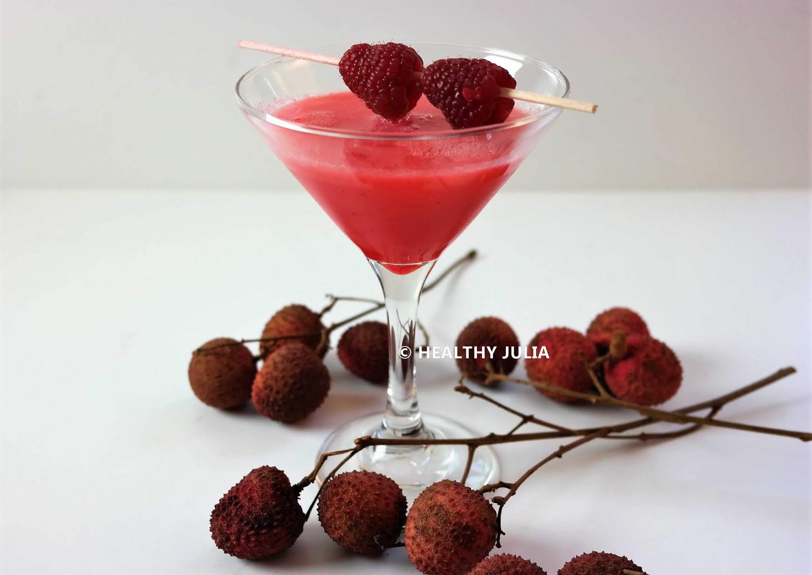 COCKTAIL LITCHI-GRENADINE #VEGAN - Healthy Julia
