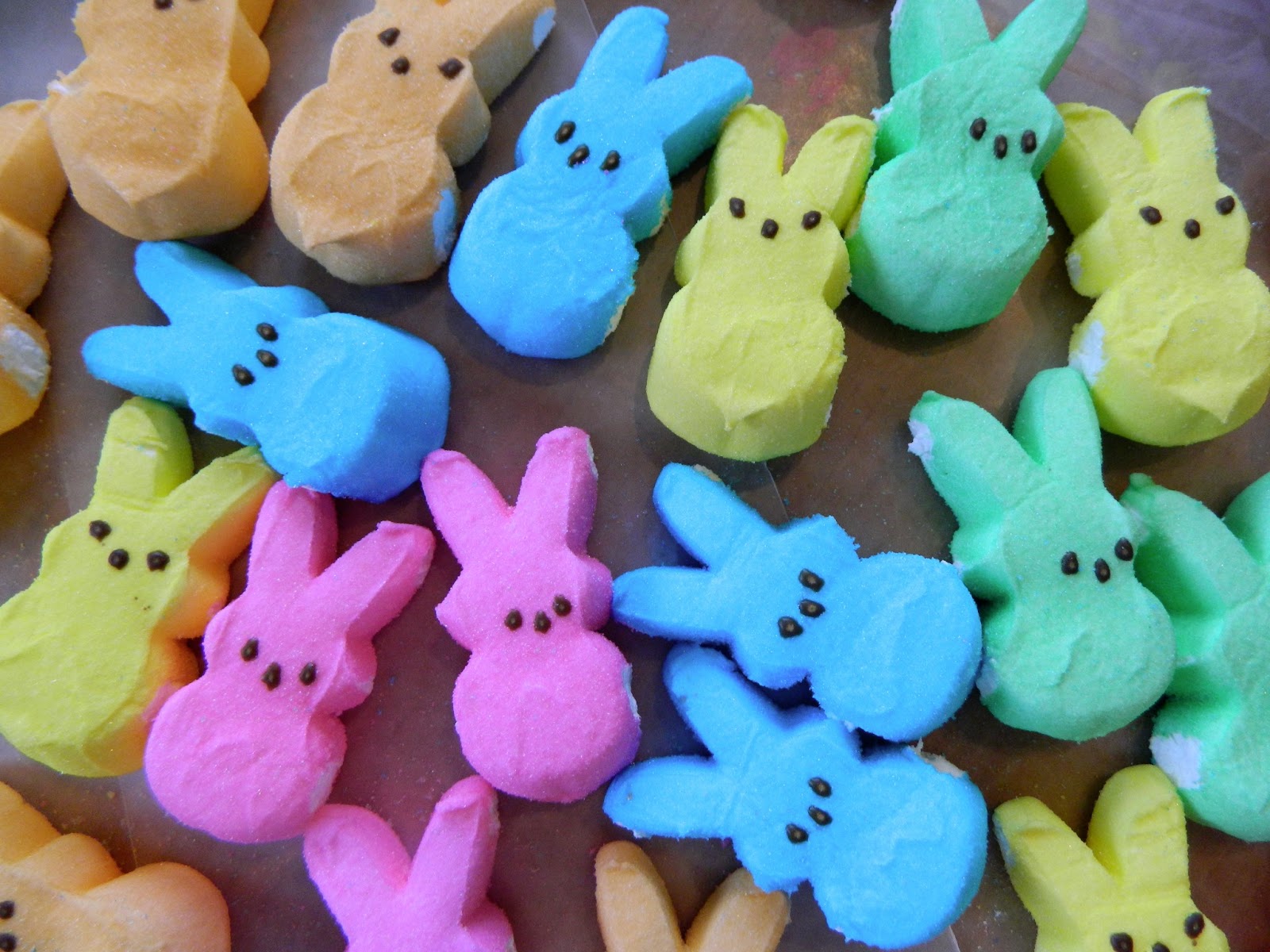 the vintage umbrella: Peeps centerpieces