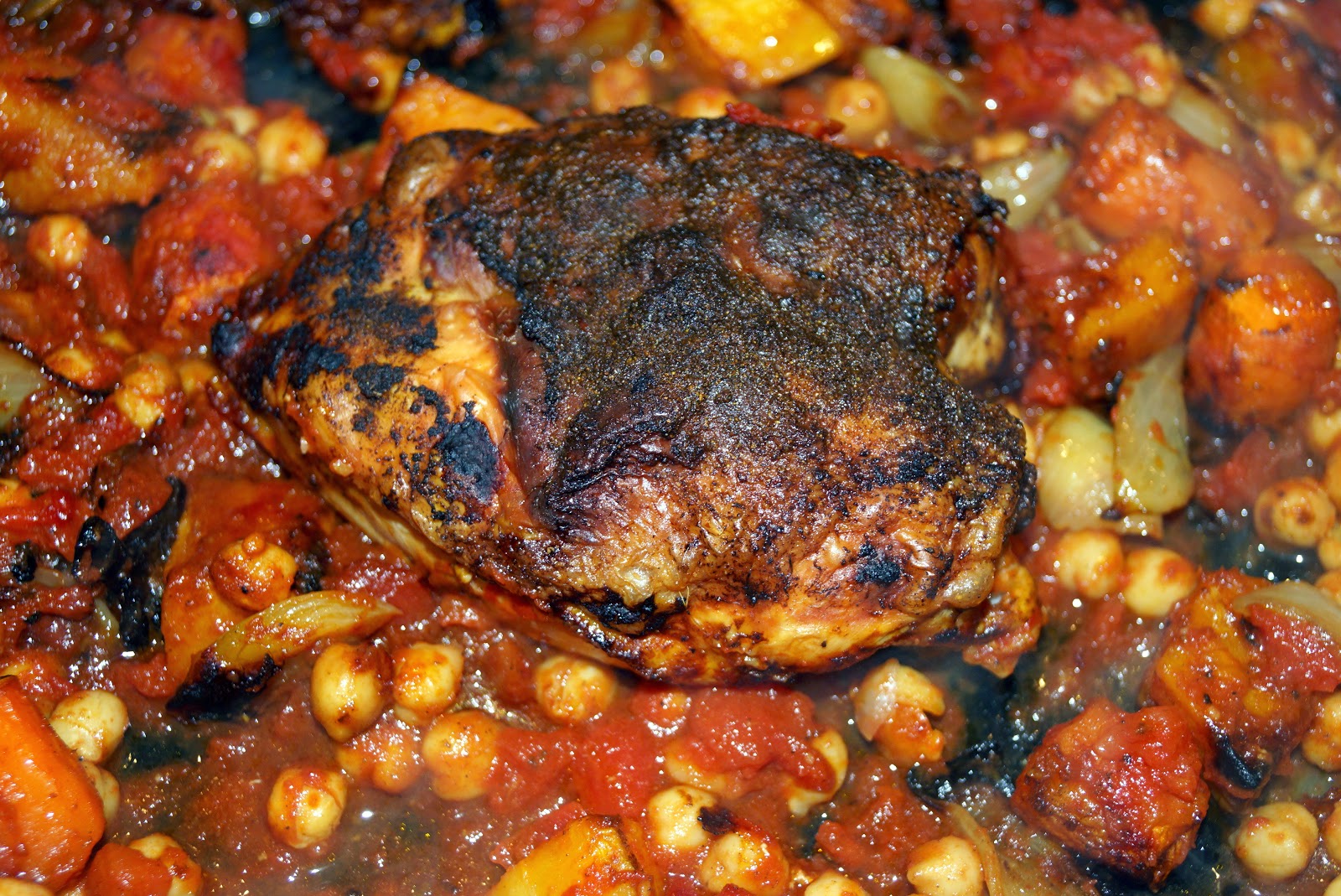 Onions and Paper: "Moroccan" spiced chicken crown with lots of lovely veg