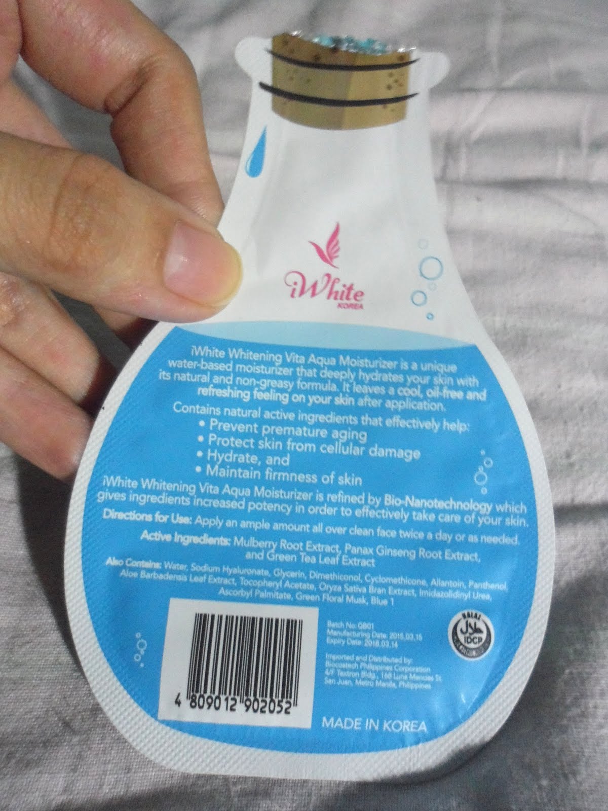 The Beauty Banana: IWhite Korea Aqua Moisturizer Whitening Vita Review