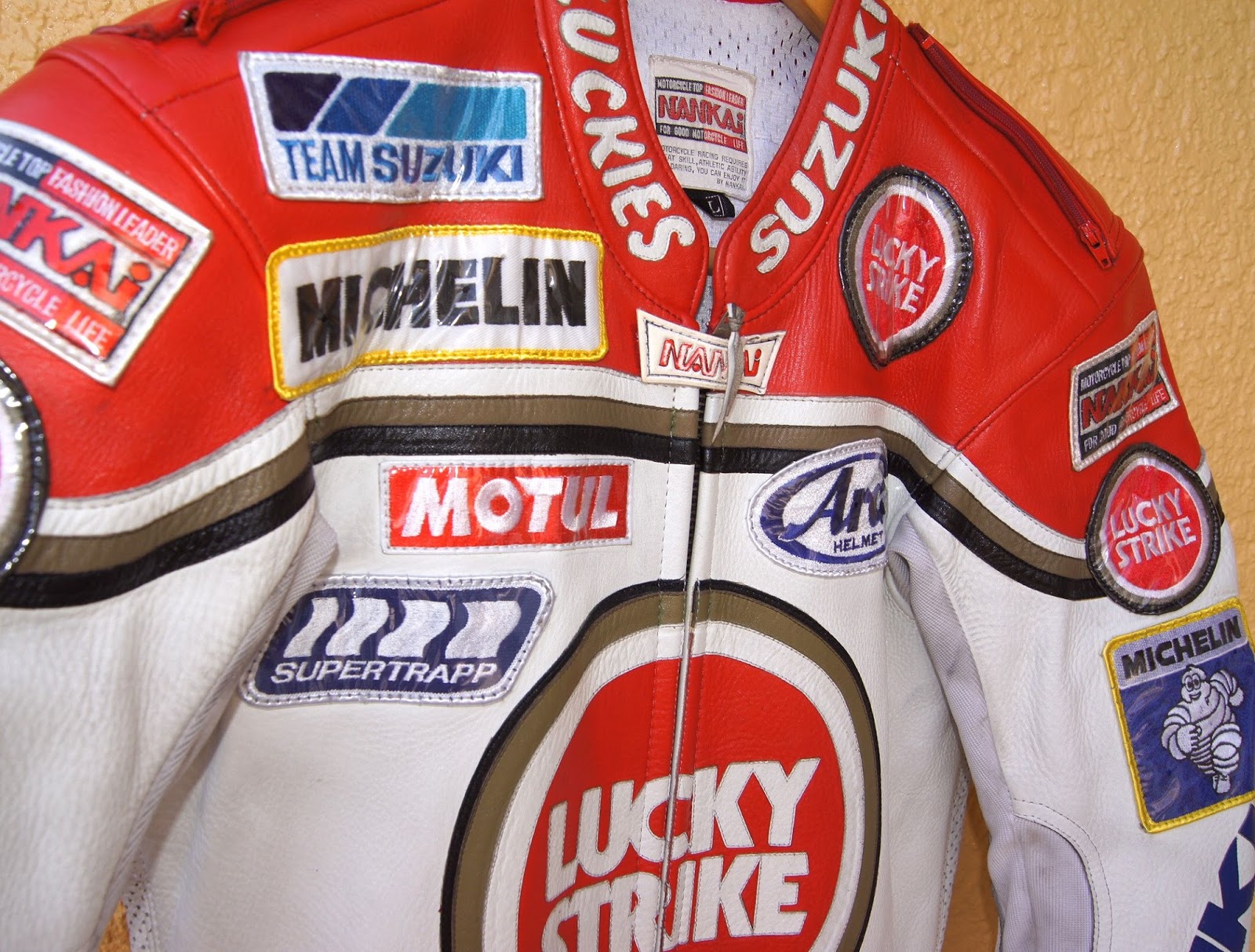 samurai‐bikers: NANKAI Lether Racing Suit Lucky Strike Suzuki replica ...