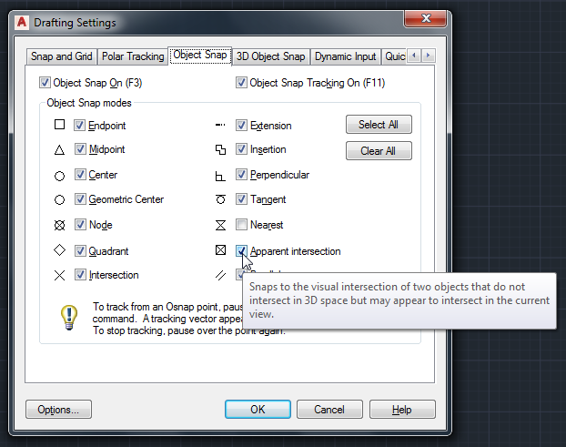 Mengaktifkan Dan Mematikan Objek Snap Di AutoCAD FreeOneTutorial mengaktifkan-dan-mematikan-objek-snap-di-autocad-freeonetutorial